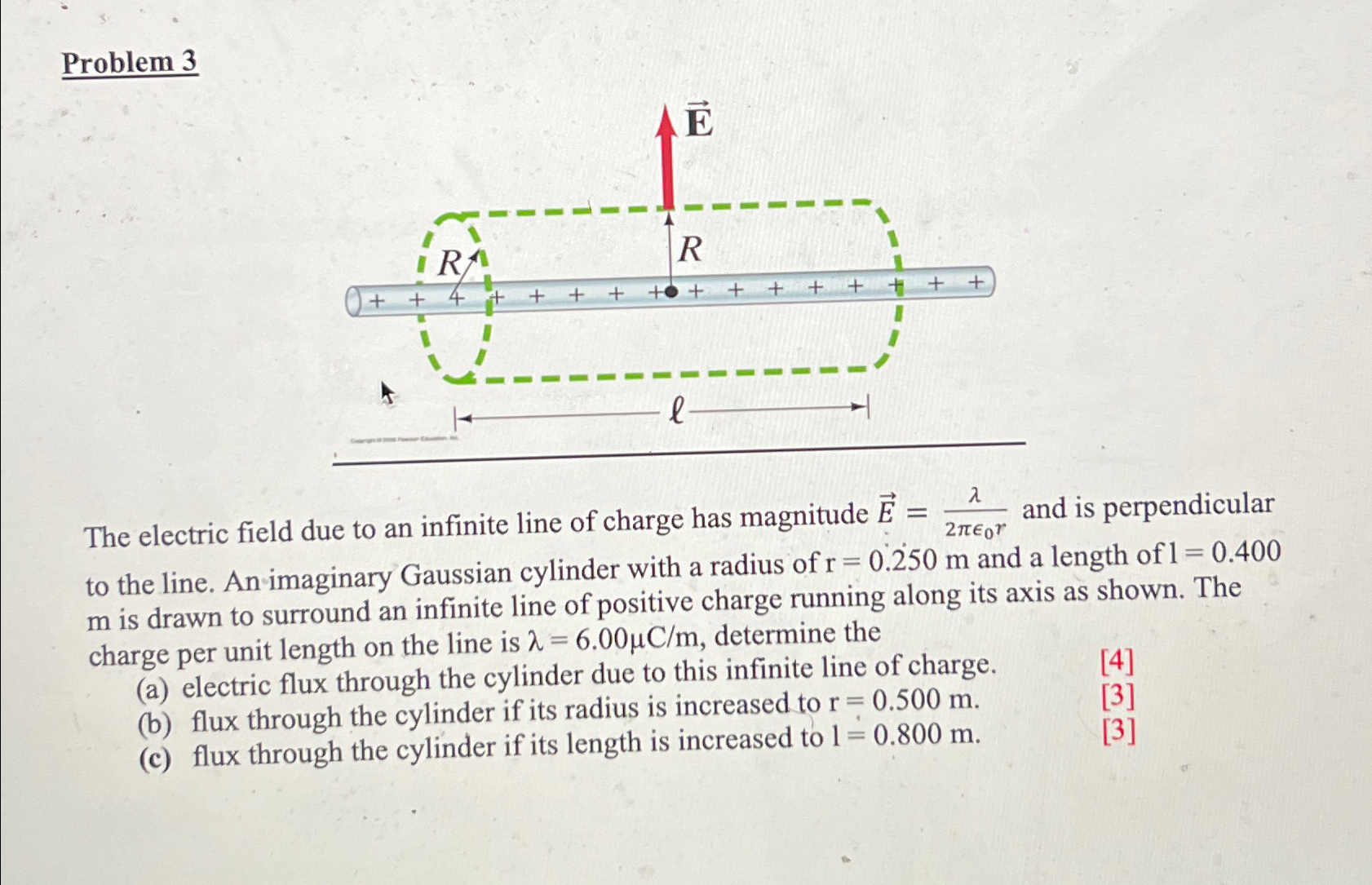 Solved Problem 3The electric field due to an infinite line | Chegg.com