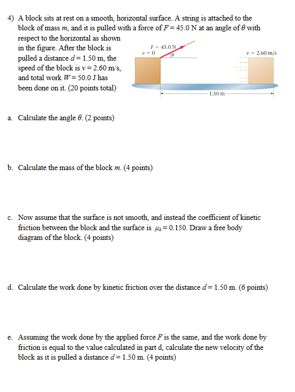 Solved A block sits at ﻿rest on ﻿a smooth, horizontal | Chegg.com