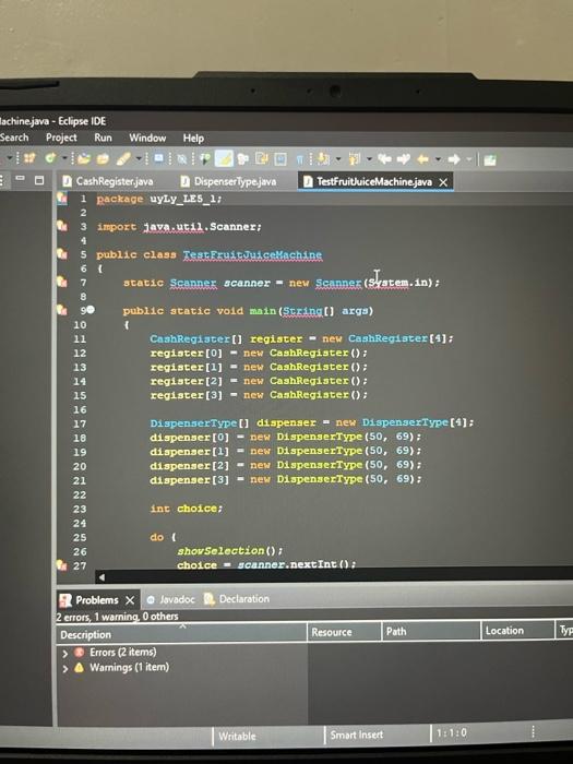 Solved make an UML diagram of the codes in this Fruit Juice | Chegg.com
