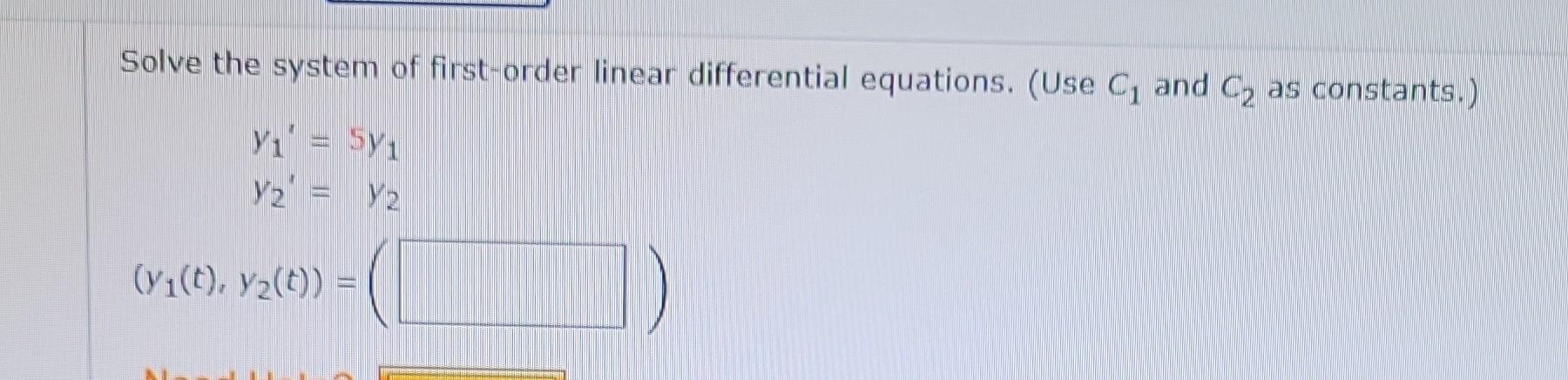 Solved Solve the system of first-order linear differential | Chegg.com