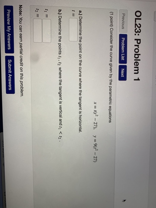Solved OL23: Problem 1 Previous Problem List Next (1 point) | Chegg.com