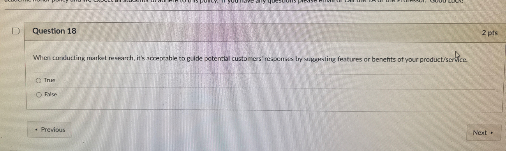 Solved Question 182 ﻿ptsWhen conducting market research, | Chegg.com