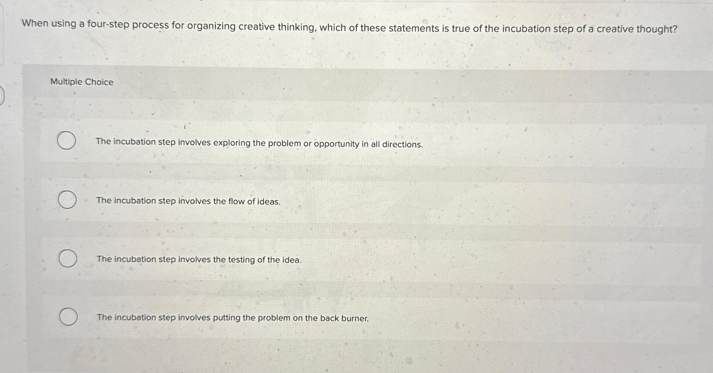 Solved When using a four-step process for organizing | Chegg.com