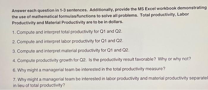Solved Total Productivity (\$) Labor Productivity (\$) | Chegg.com