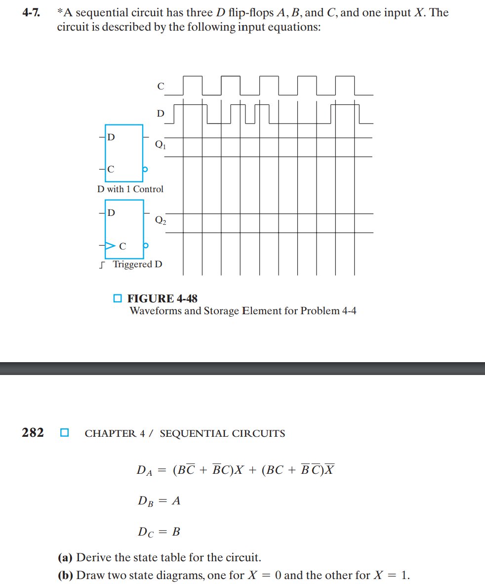 Solved by an EXPERT 4-7. , ﻿A sequential circuit has three D ﻿flip-flops | Chegg.com