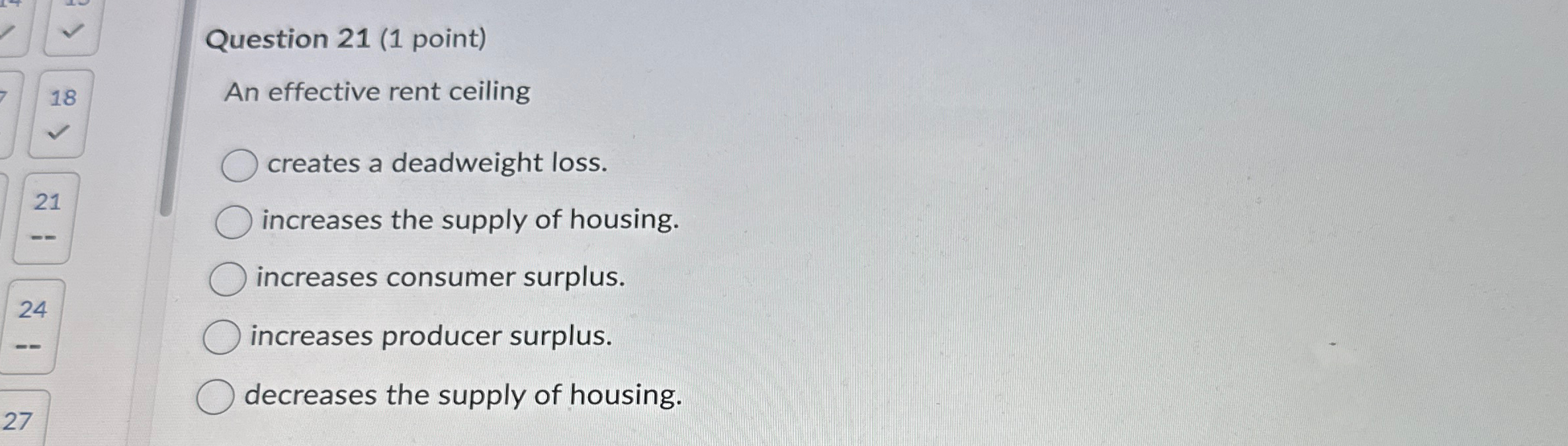 Solved Question 21 (1 ﻿point)An effective rent | Chegg.com