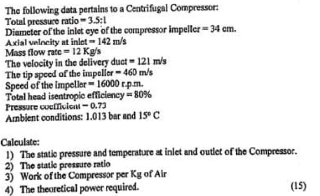 Solved The following data pertains to a Centrifugal | Chegg.com