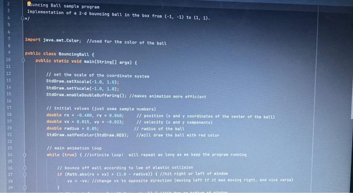 Solved 1562 For this assignment you will create a bouncing | Chegg.com