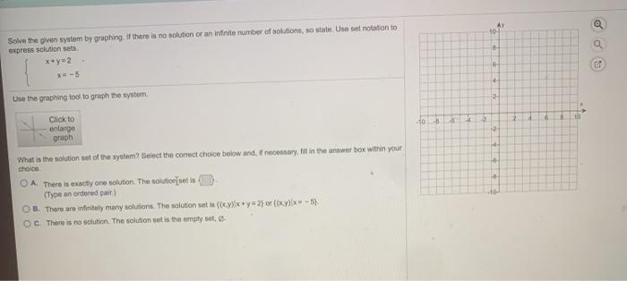 Solved 10 Solve the given system by graphing. If there is no | Chegg.com