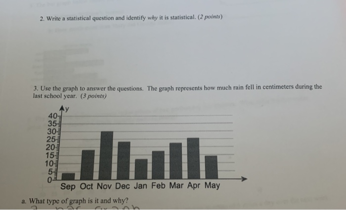 Solved 2. Write a statistical question and identify why it | Chegg.com