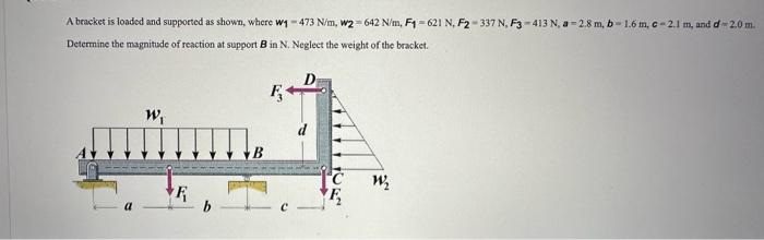 Solved A bracket is loaded and supported as shown, where | Chegg.com