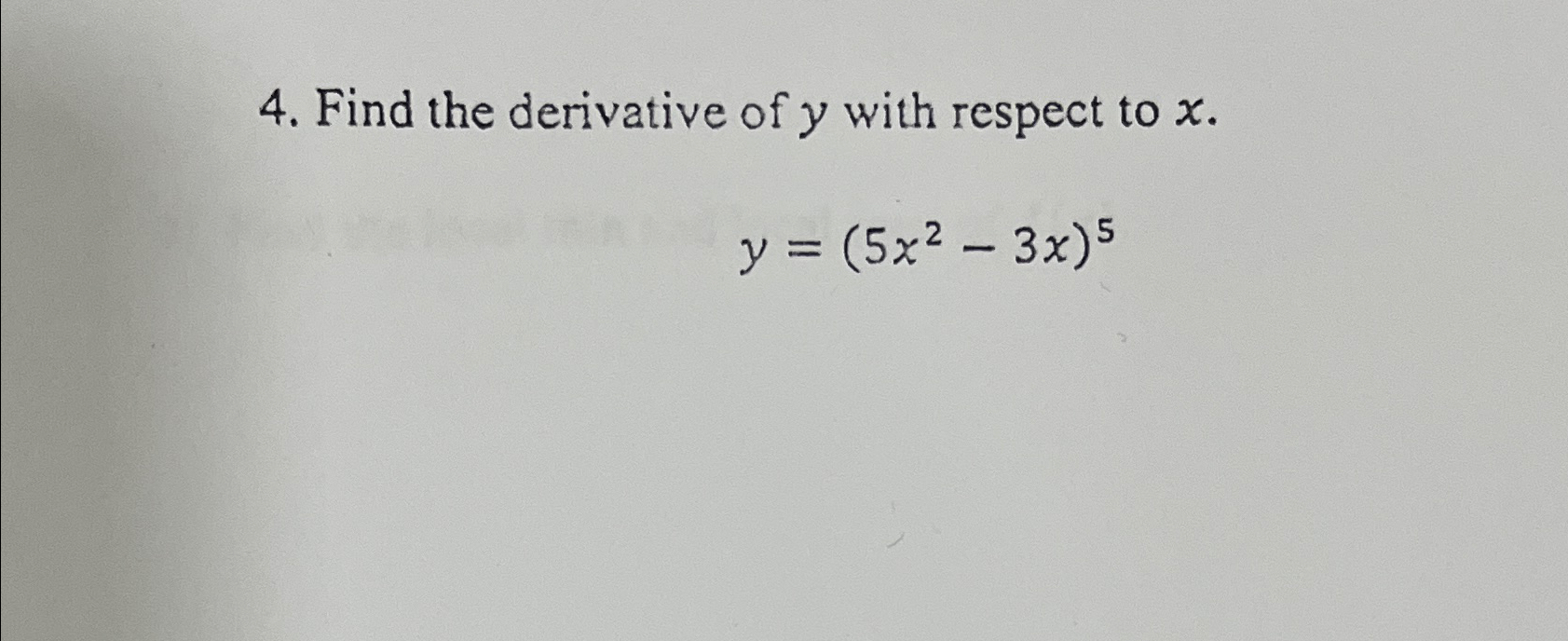 Solved Find the derivative of y ﻿with respect to | Chegg.com