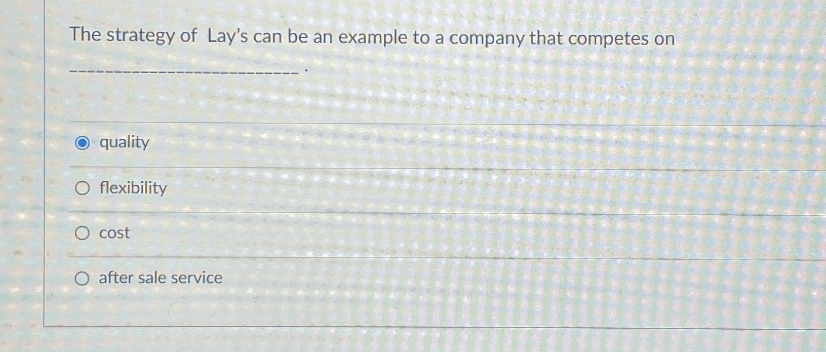 Solved The strategy of Lay's can be an example to a company | Chegg.com