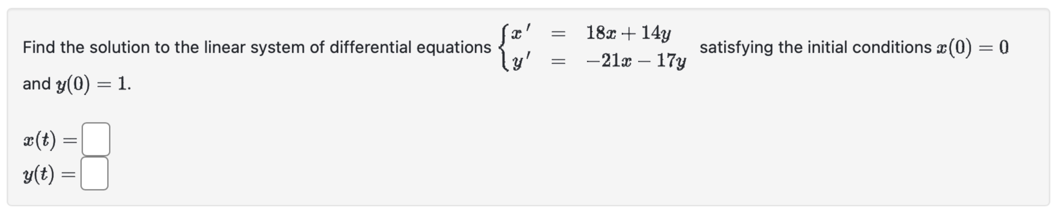 Solved Find The Solution To The Linear System Of