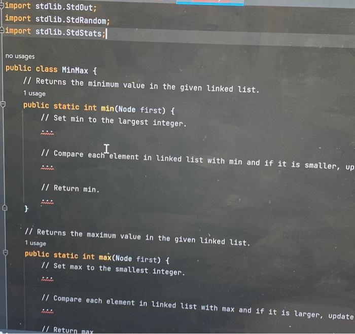 Solved Problem 3. (Min Max) Implement a library called mink | Chegg.com