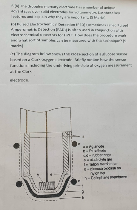 Solved 6.(a) The dropping mercury electrode has a number of | Chegg.com