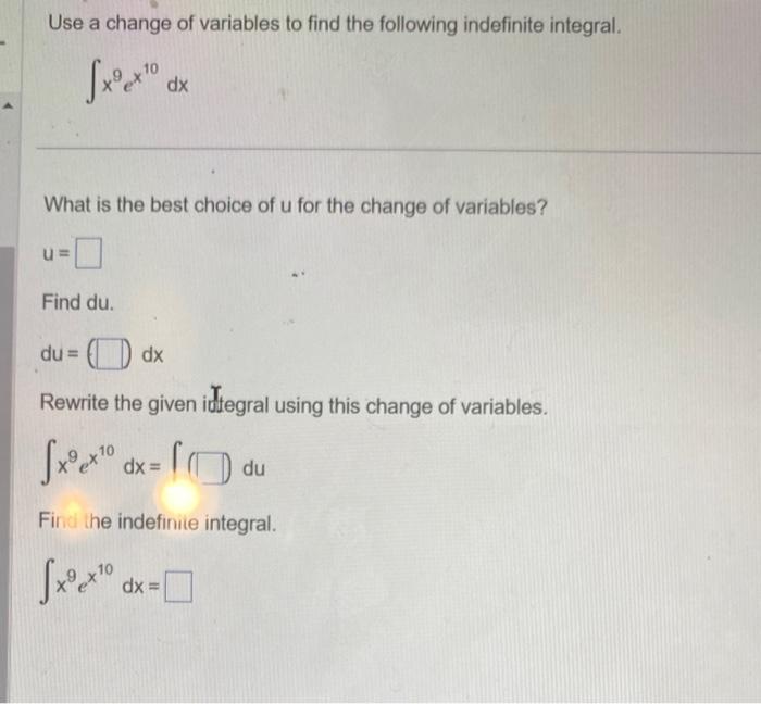 Solved Use a change of variables to find the following | Chegg.com