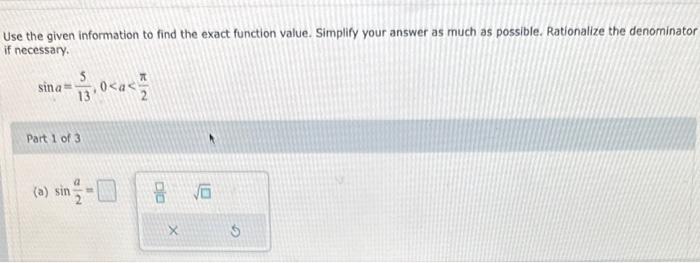 Solved Use the given information to find the exact function | Chegg.com