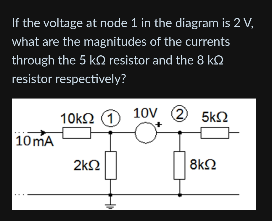 Solved If the voltage at node 1 in the diagram is 2 V what | Chegg.com