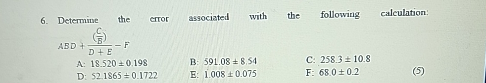 Solved Determine the error associated with the following | Chegg.com