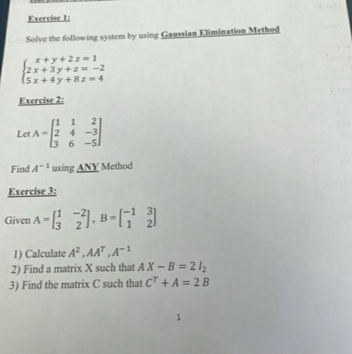 Solved Solve the following system by using Gaussian | Chegg.com