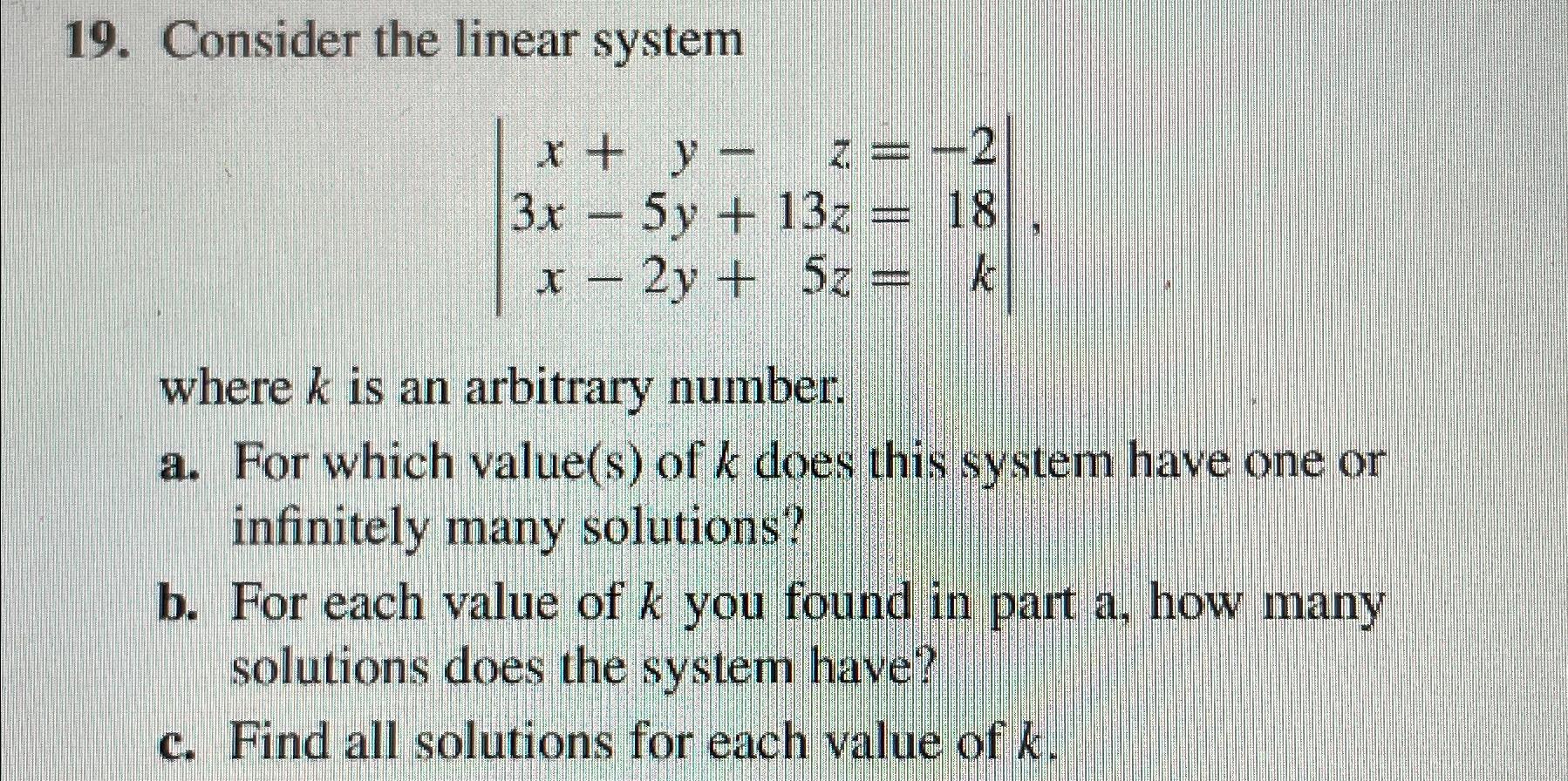 Solved Consider the linear | Chegg.com