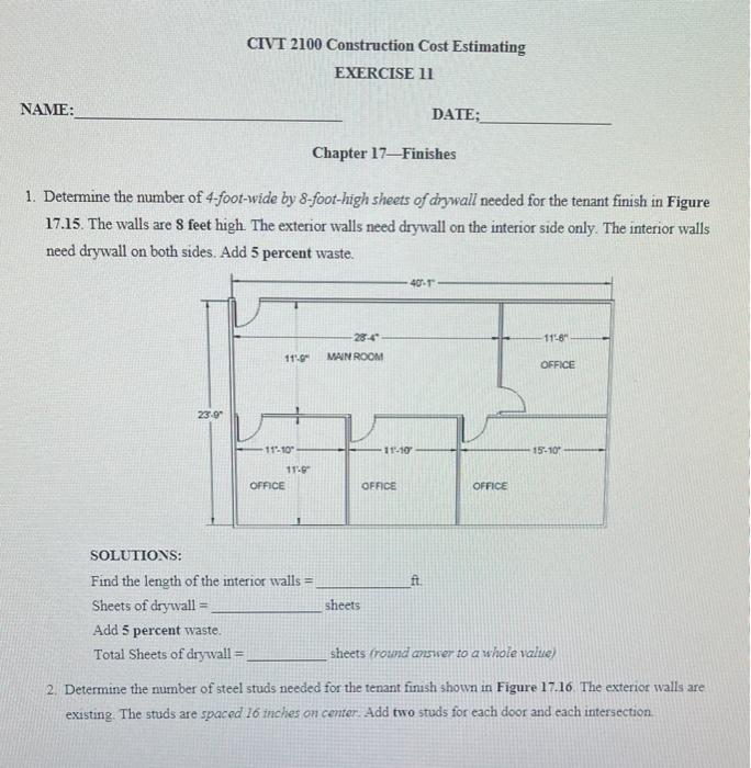 Solved 1. Determine the number of 4-foot-wide by 8 | Chegg.com