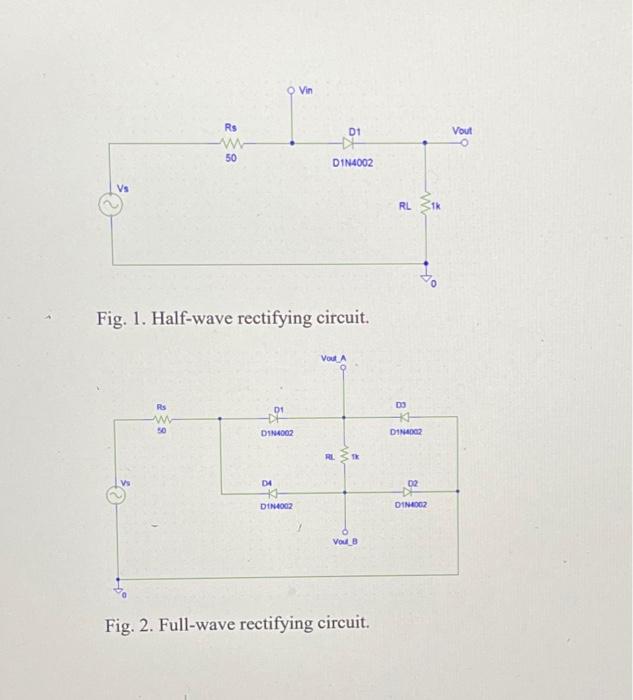 Solved Fig. 1. Half-wave rectifying circuit. Fig. 2. | Chegg.com
