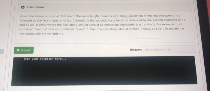 Solved Instructions Given the strings s1 and s2 that are of | Chegg.com