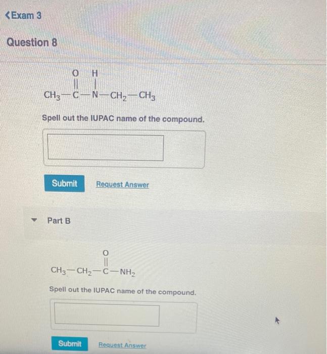 Solved Spell out the IUPAC name of the compound. Part B | Chegg.com