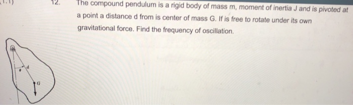 Solved 12. The compound pendulum is a rigid body of mass m, | Chegg.com