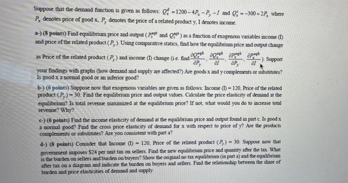 Solved ar ar Suppose that the demand function is given as | Chegg.com