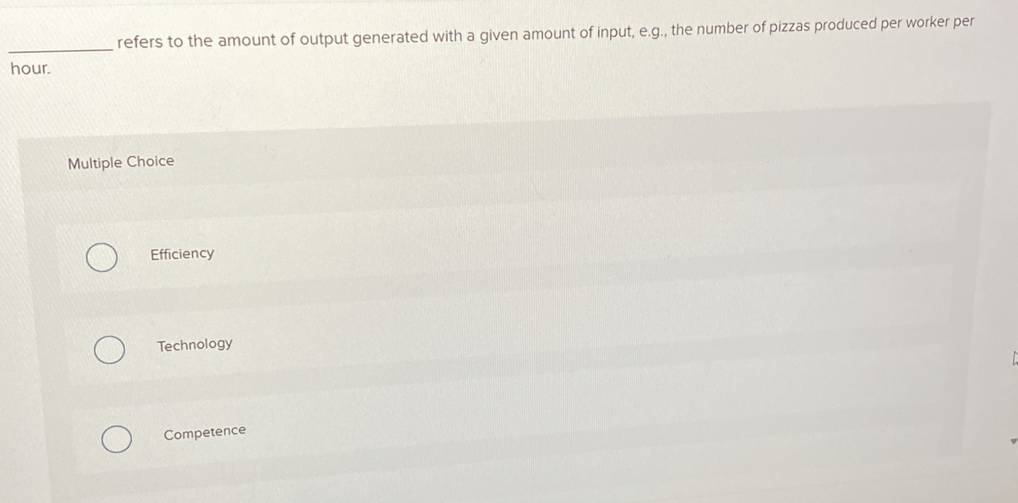 Solved refers to the amount of output generated with a given | Chegg.com