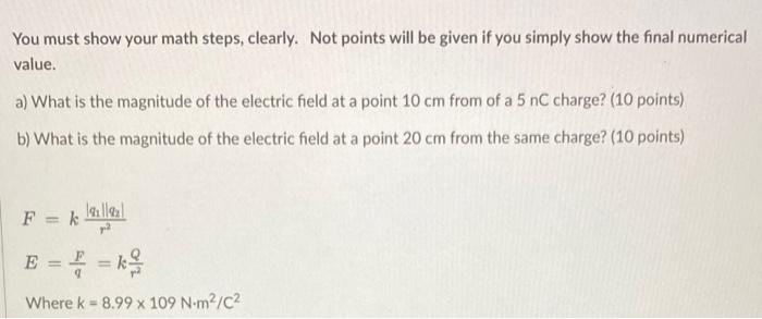 Solved You must show your math steps, clearly. Not points | Chegg.com