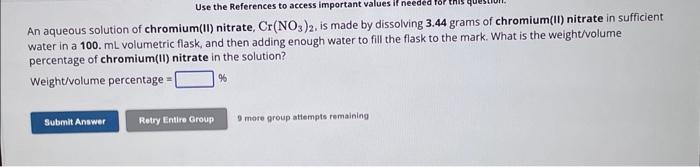 Solved An aqueous solution of chromium(II) nitrate, | Chegg.com