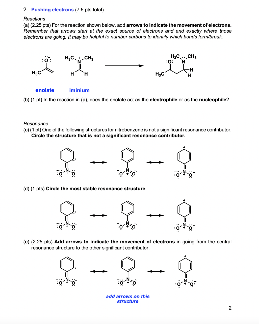 Solved 2. ﻿Pushing electrons ( 7.5 ﻿pts | Chegg.com