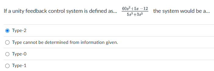 Solved If ﻿a unity feedback control system is ﻿defined | Chegg.com