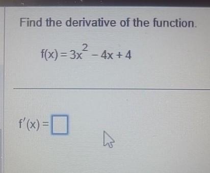 Solved Find the derivative of the | Chegg.com