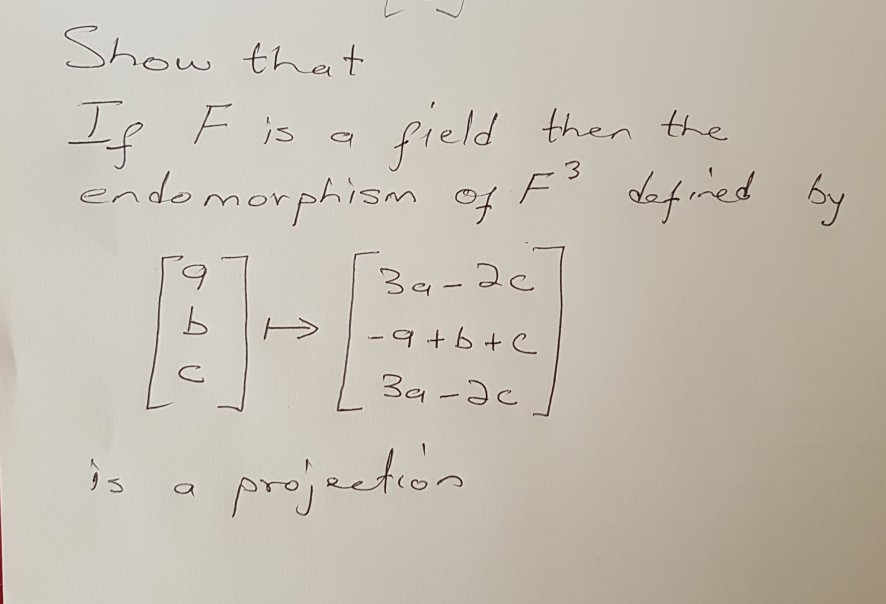 Solved Show that If F is a endomorphism of F3 defined by | Chegg.com