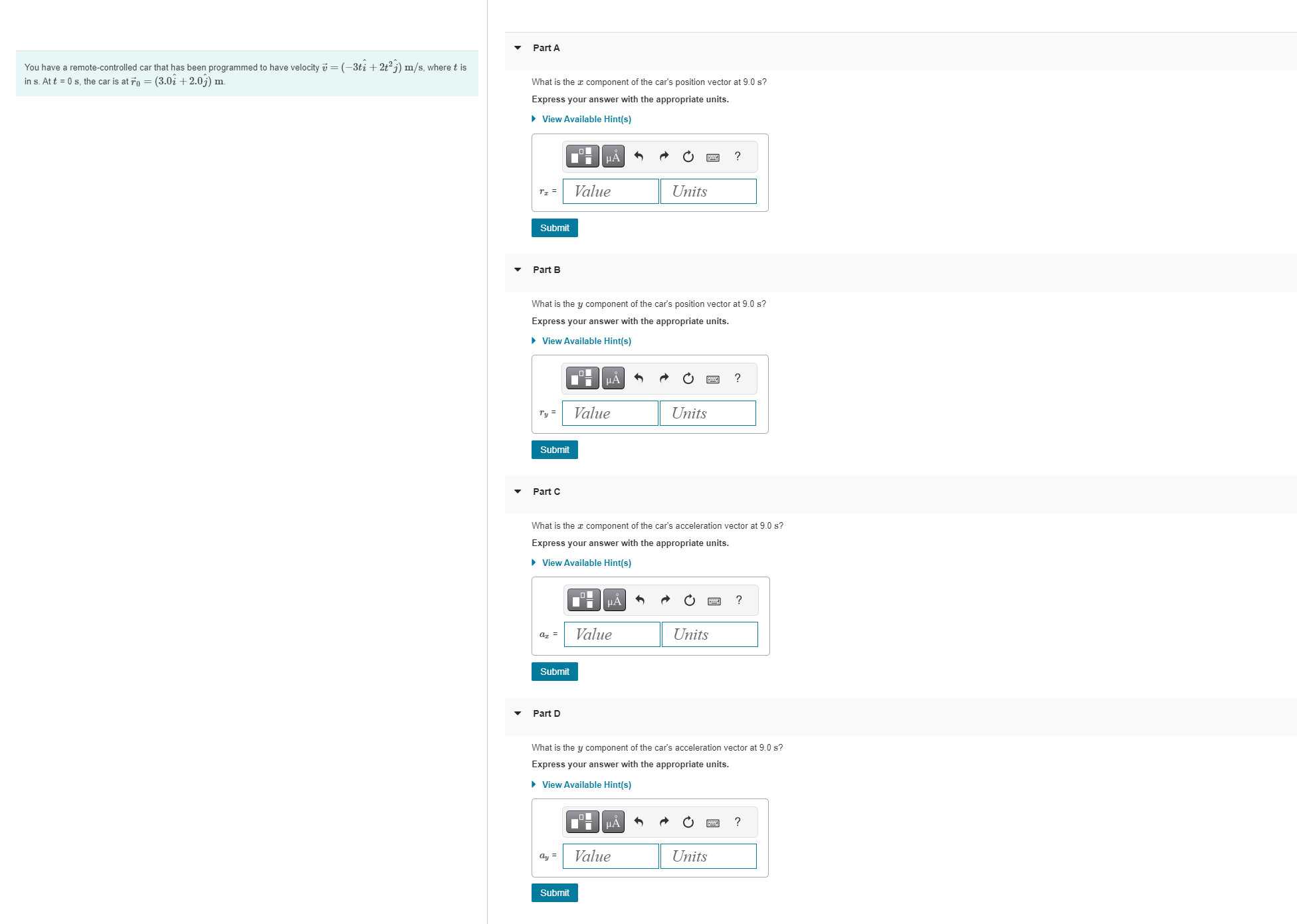 Solved You have a remote-controlled car that has been | Chegg.com