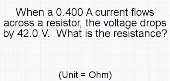 Solved When a 0.400 A current flows across a resistor, the | Chegg.com