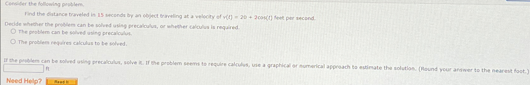 Solved Consider the following problem.Find the distance | Chegg.com