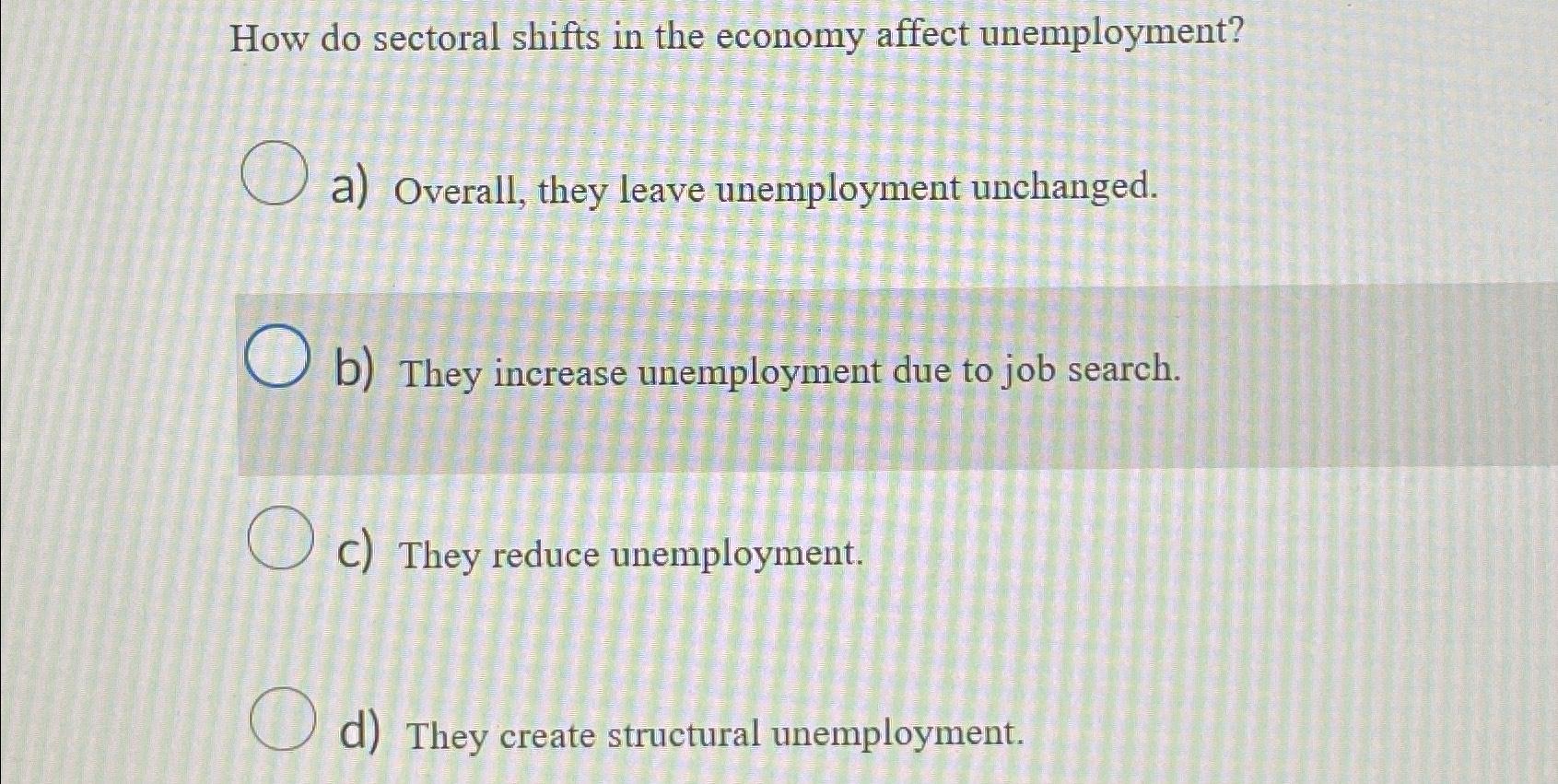 Solved How do sectoral shifts in the economy affect | Chegg.com Solved How do sectoral shifts in the economy affect | Chegg.com