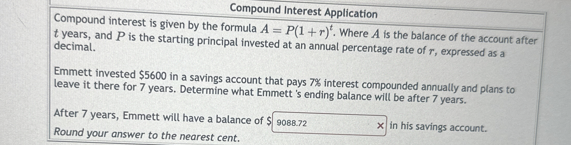 Solved Compound Interest ApplicationCompound interest is | Chegg.com