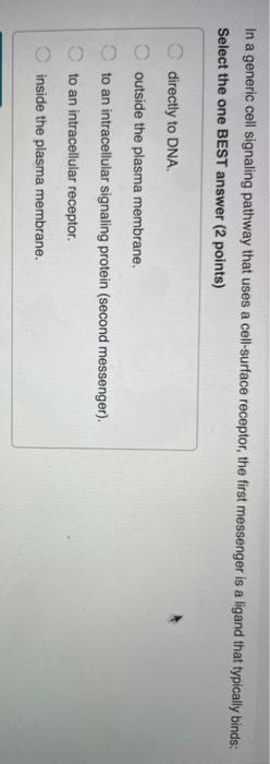 Solved In a generic cell signaling pathway that uses a | Chegg.com
