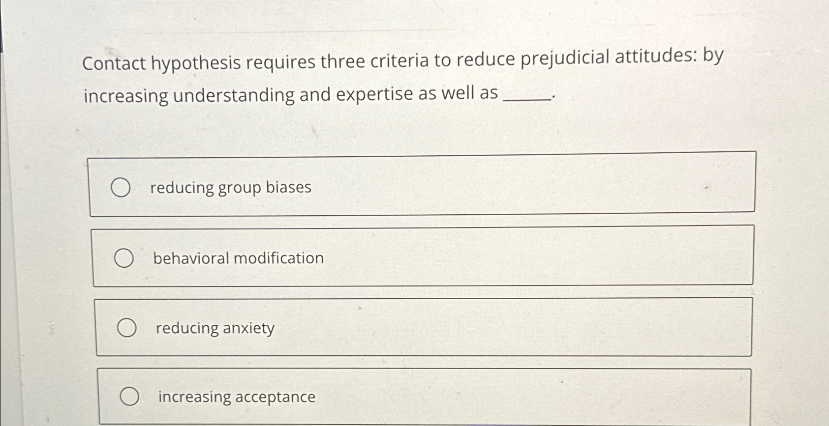 Solved Contact hypothesis requires three criteria to reduce | Chegg.com