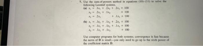 Solved 7. Use the sum-of-powers method in equations | Chegg.com
