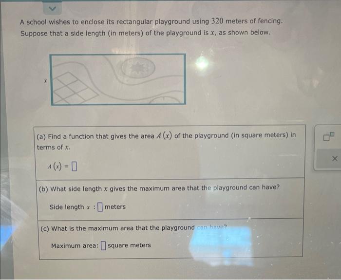 Solved A school wishes to enclose its rectangular playground | Chegg.com