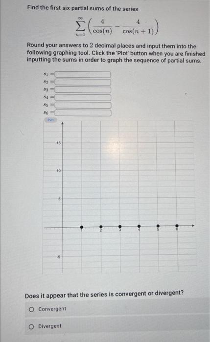 Solved Find the first six partial sums of the series | Chegg.com