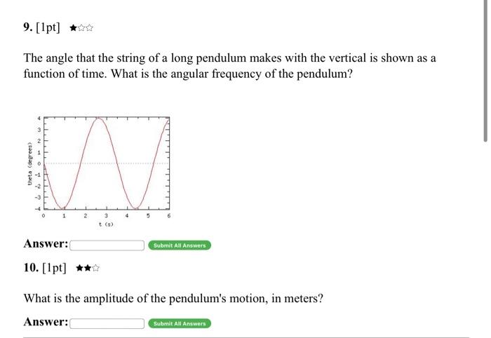 Solved The angle that the string of a long pendulum makes | Chegg.com